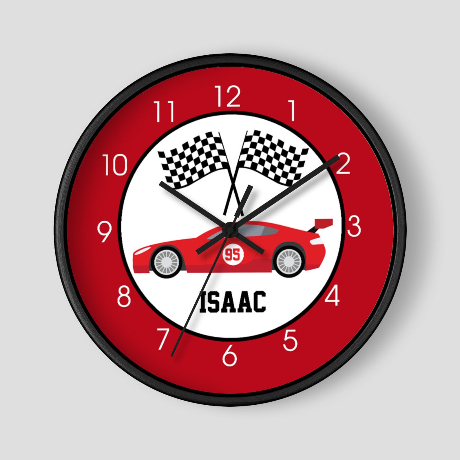 Red Racecar Boys Room Toddler Wall Clock / Race Track Cars Boy - Etsy