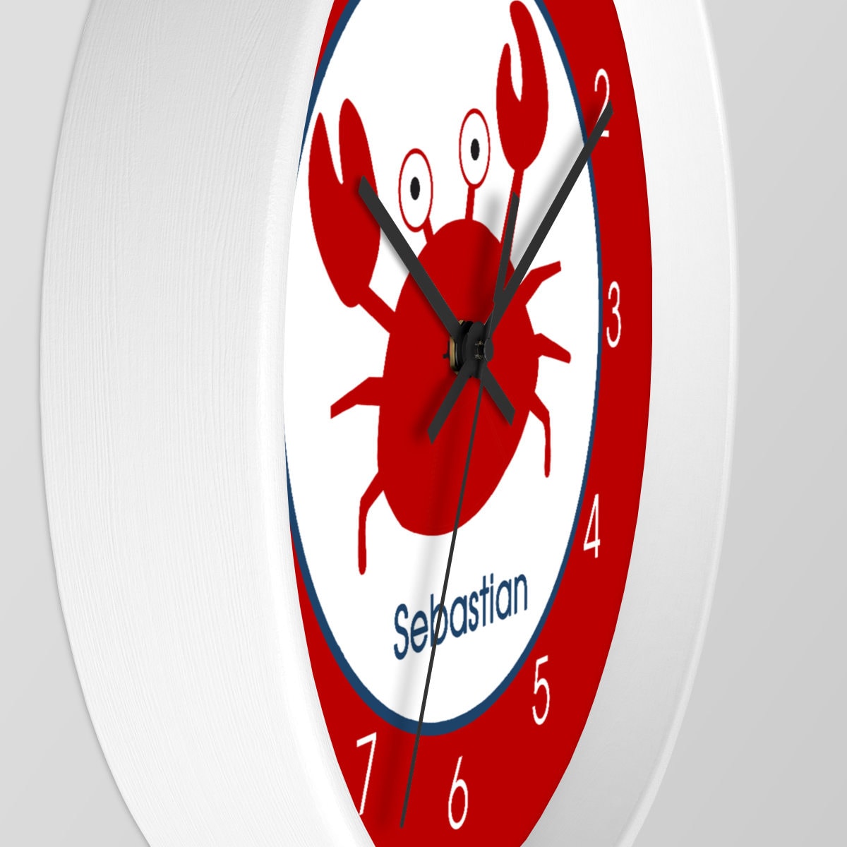 Under the Sea Red Crab Personalized 10-inch Wall Clock / Red | Etsy