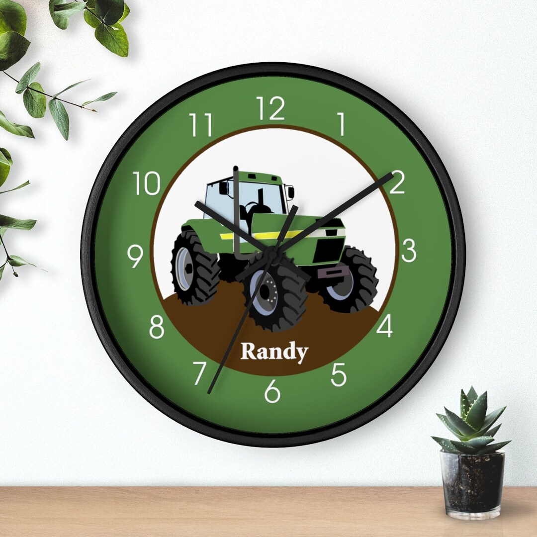 Green Tractor Farming Boys Room Clock / Farm Theme Toddler Room ...
