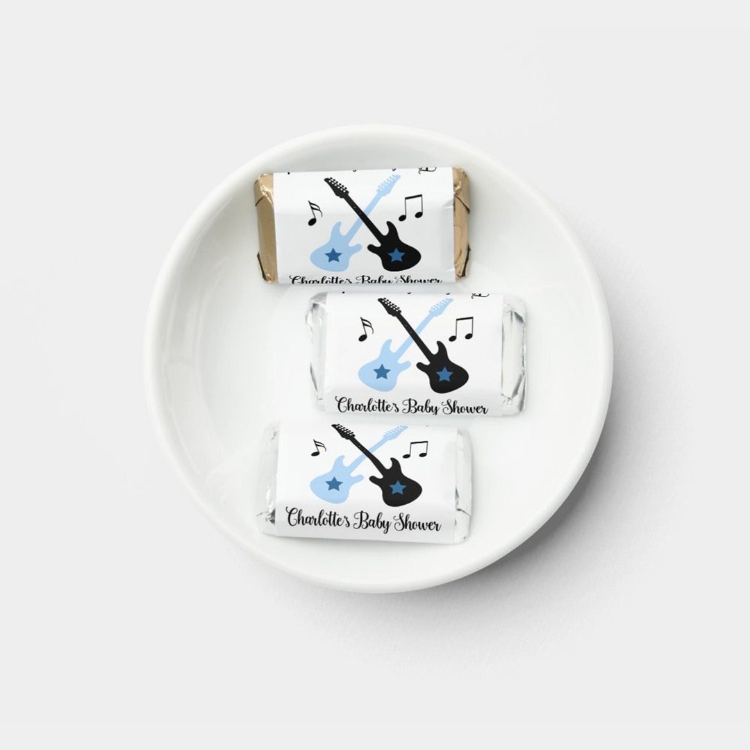 Guitar Rock N Roll Rock a Bye Rock Star Theme Baby Shower Mini-bars ...