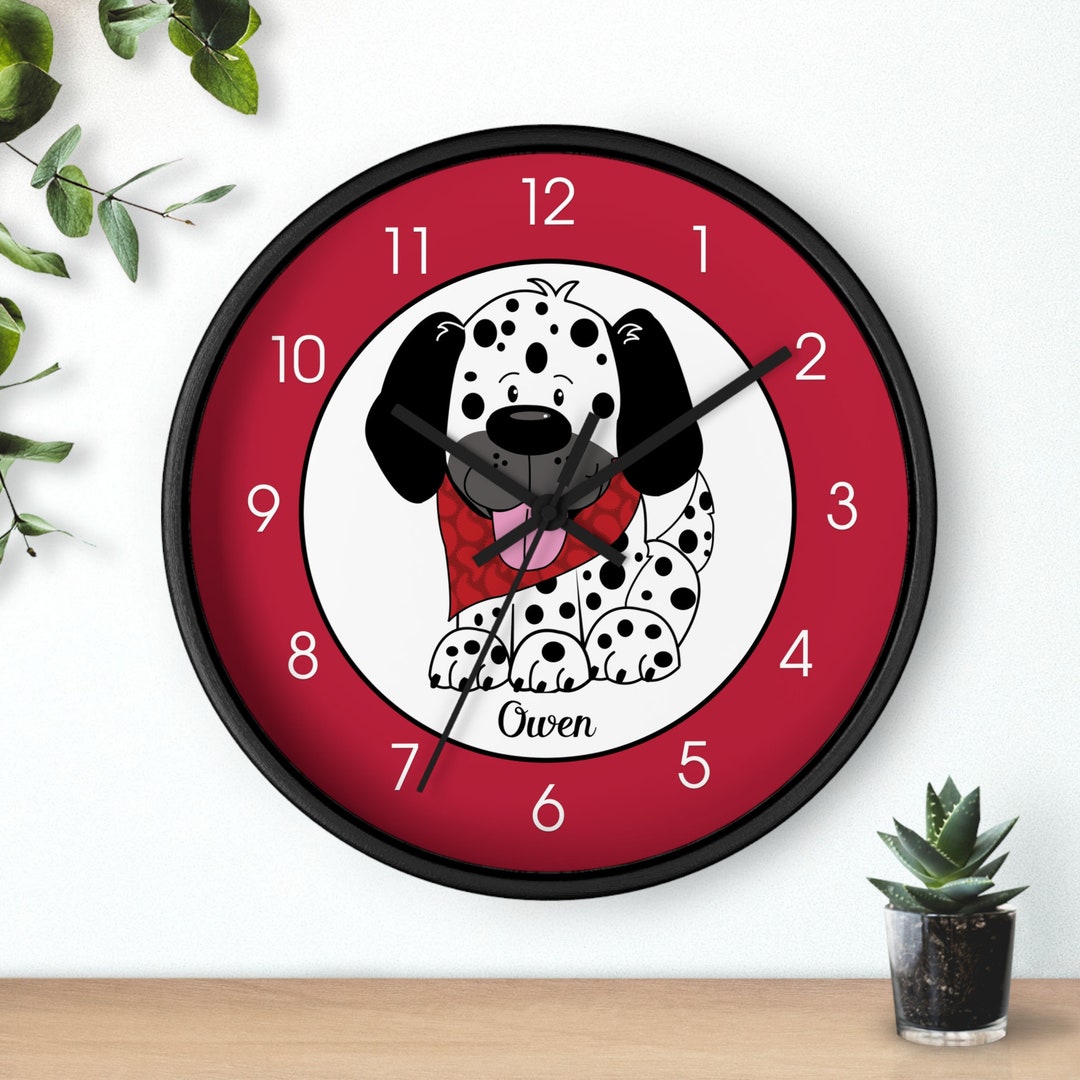 Dalmatian Dog Cute Kids Wall Clock Fireman Decor Baby - Etsy