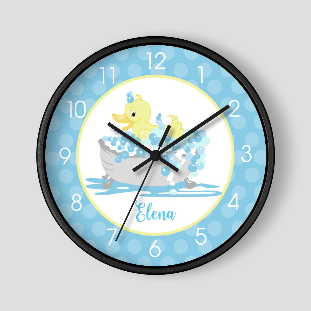 Duck Bathroom Wall Clock / Kids Bathroom 10-inch Wall Clock / Rubber ...