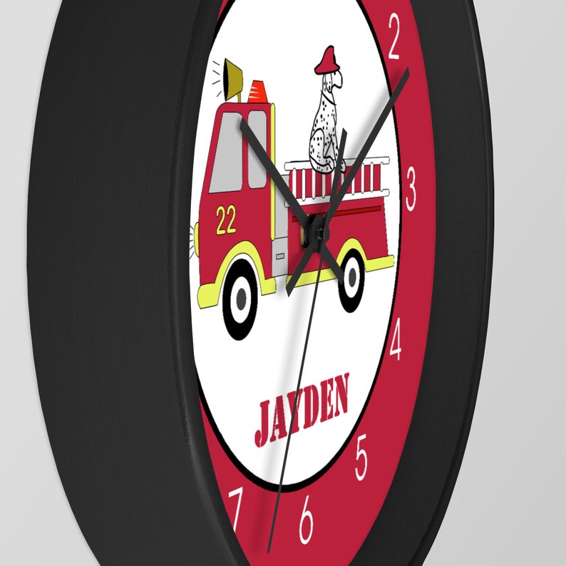 Fire Engine Firefighter Firetruck Boys Room Wall Clock, Firetruck ...
