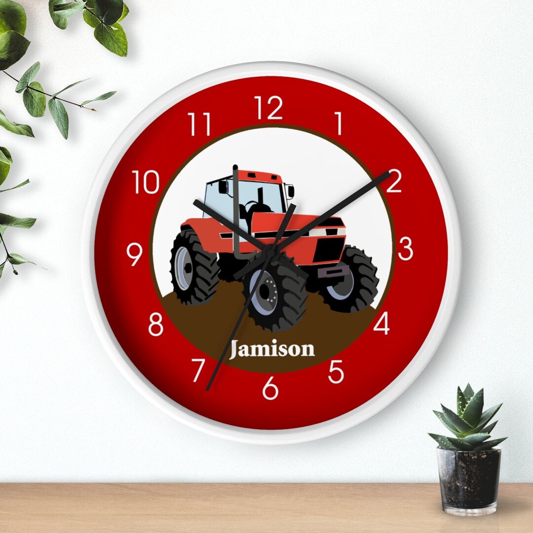 Red Tractor Farming Boys Room Clock / Farm Theme Toddler Room ...