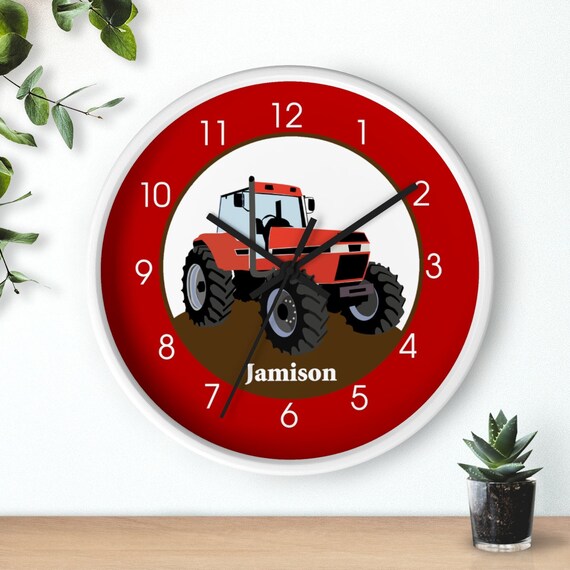Red Tractor Farming Boys Room Clock / Farm Theme Toddler Room ...