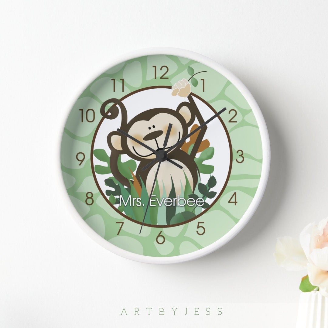 Cute Monkey Jungle Safari Nursery Kids Children Bathroom Playroom ...