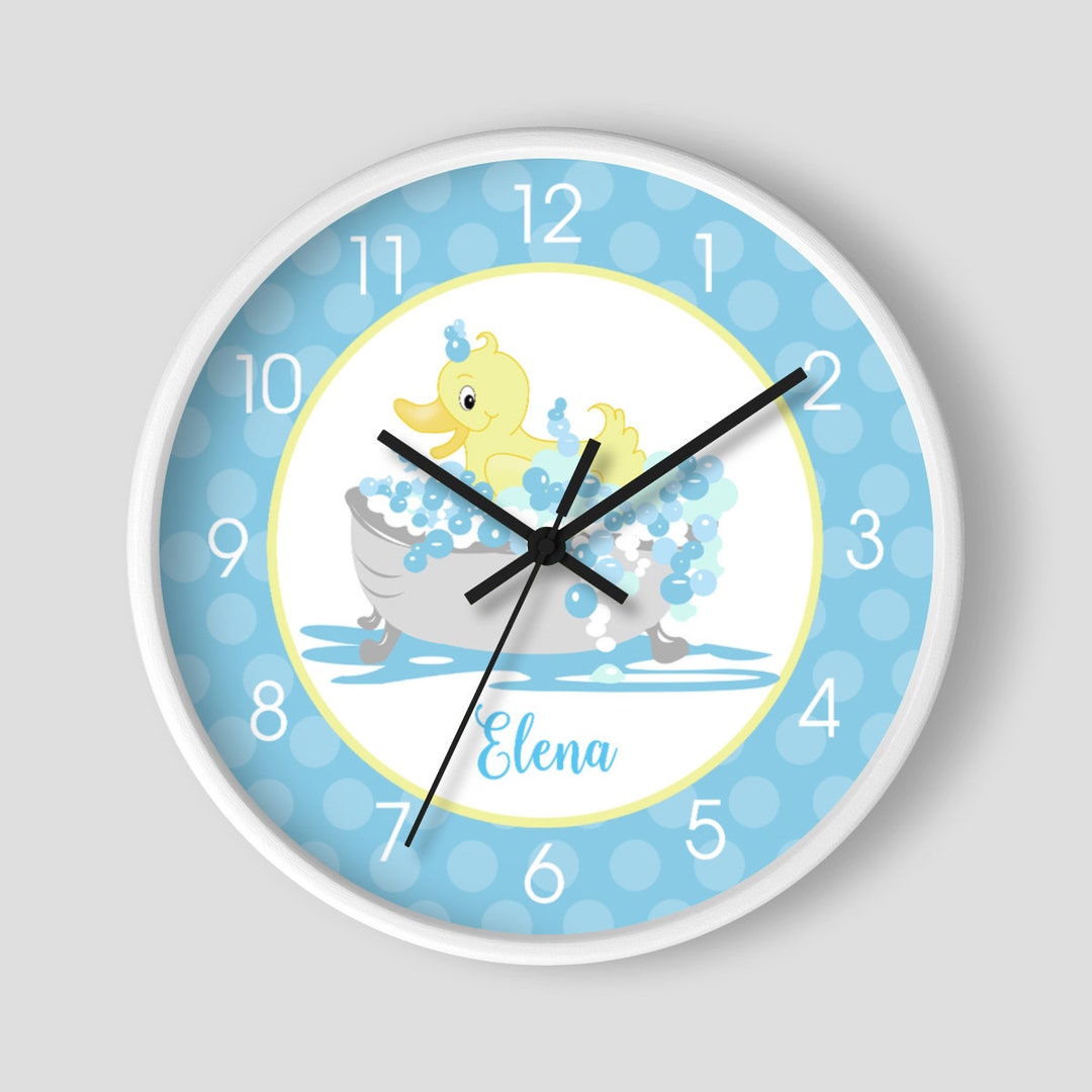 Duck Bathroom Wall Clock / Kids Bathroom 10-inch Wall Clock / Rubber ...
