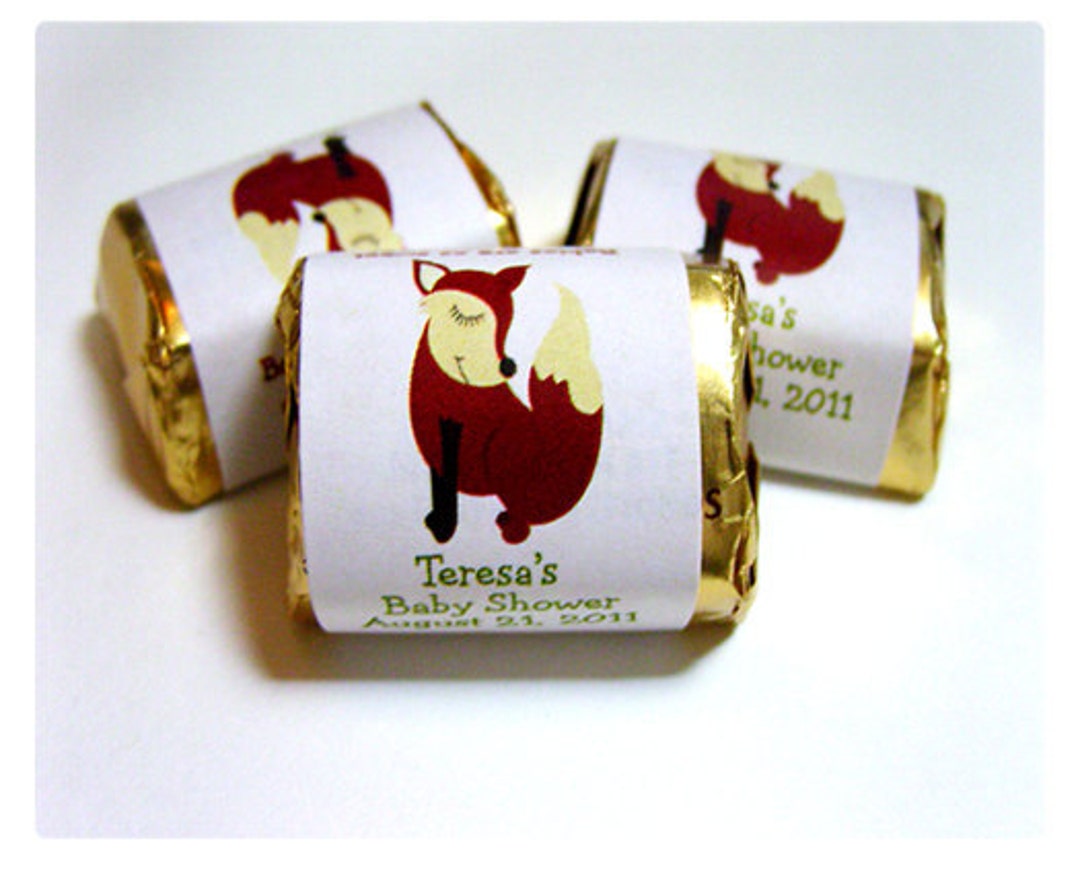 Woodland Fox Candy Wrapper Stickers, Personalized Hershey NUGGET ...