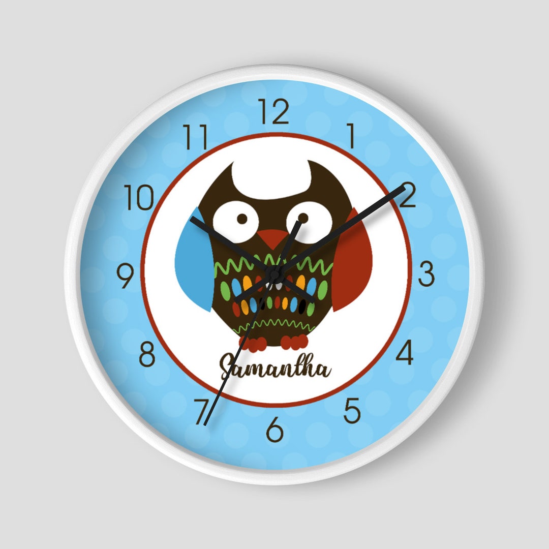 Owl Nursery Wall Clock / Tree Tops Owl Clock / Forest Woodland Owls ...