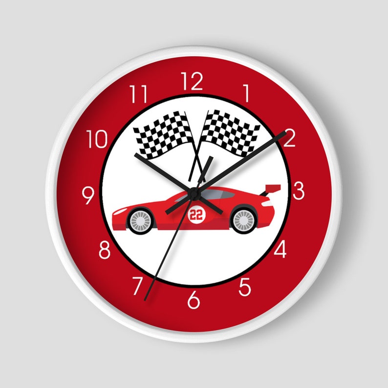 Red Racecar Boys Room Toddler Wall Clock / Race Track Cars Boy - Etsy