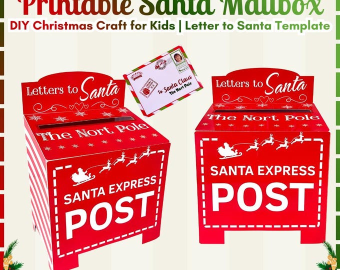 Printable Santa Mailbox DIY Christmas Craft for Kids Letter to Santa ...