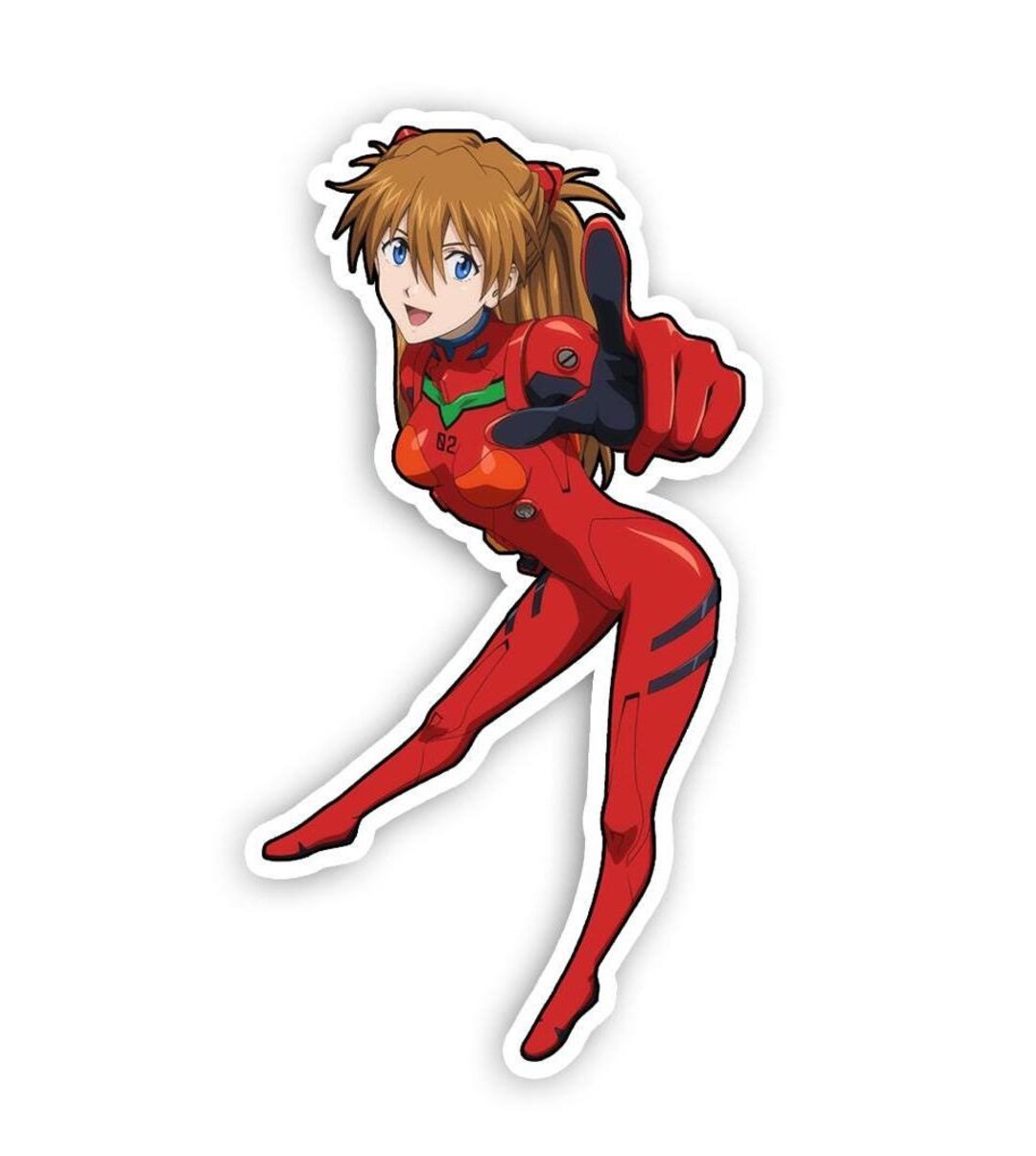Asuka Langley Neon Genesis Evengelion Anime Sticker, Personal Space ...