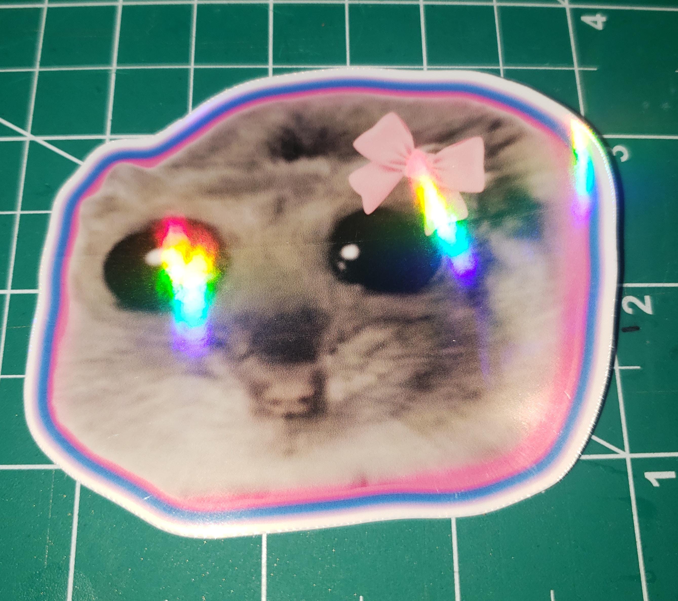 Sad Hamster Meme Hampter Girl Holographic Sticker - Etsy