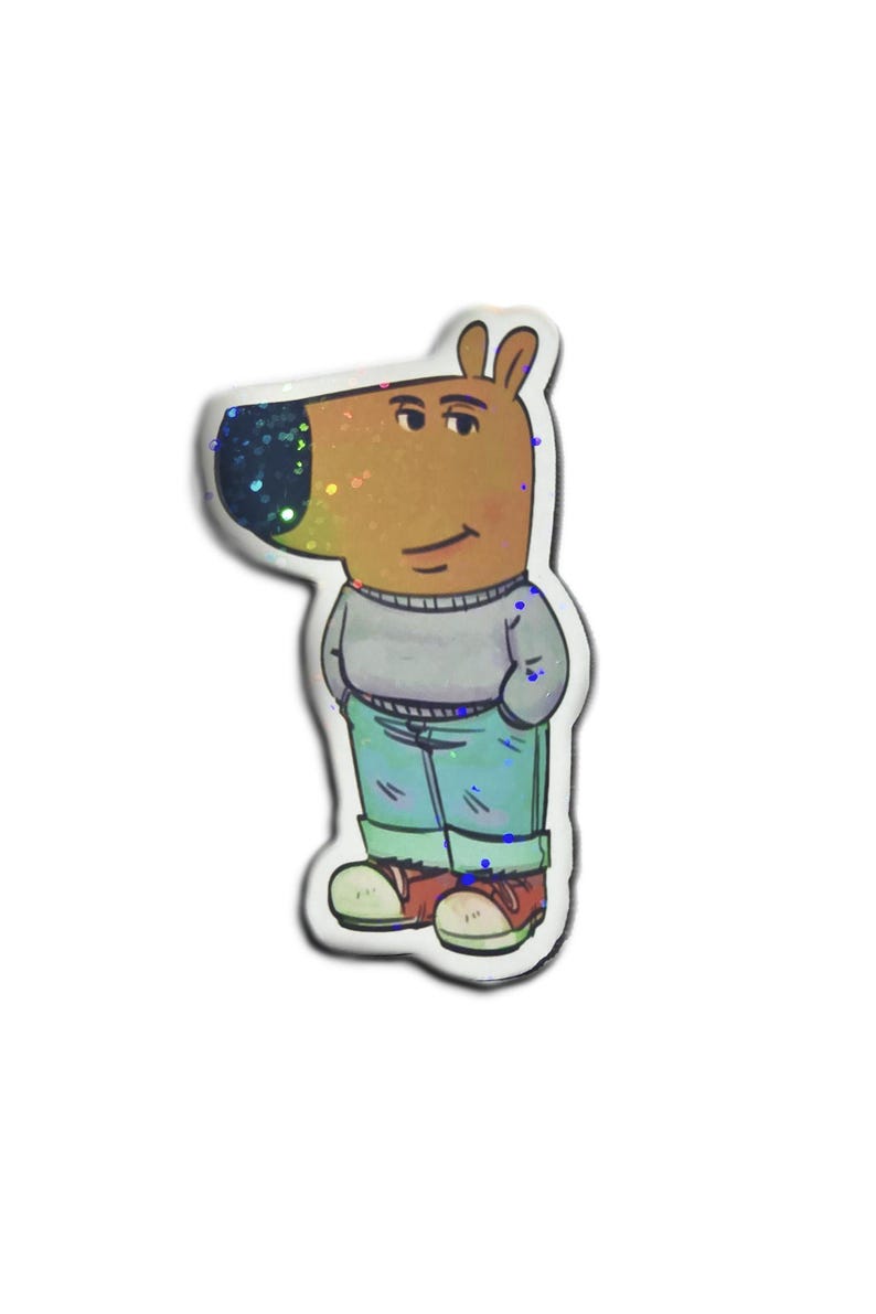 Holographic Just a Chill Guy Meme Sticker, Personal Space Laptop or ...