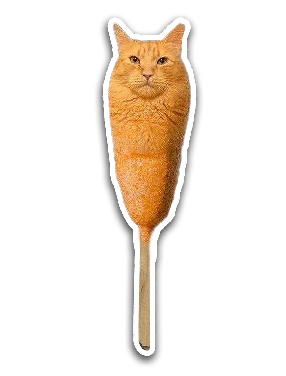 Corndogcat Meme Vinyl Sticker, Holographic or Gloss, Water Resistant ...