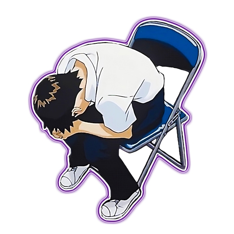 Shinji Chair Neon Genesis Evangelion Holographic Anime Sticker ...