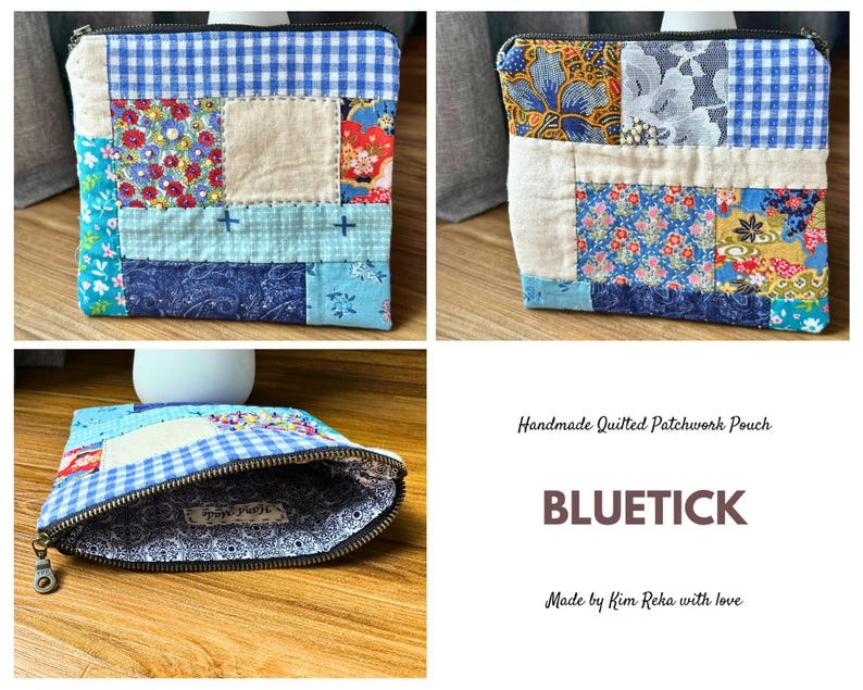 Handmade Quilted Patchwork Zippered Pouch - Etsy