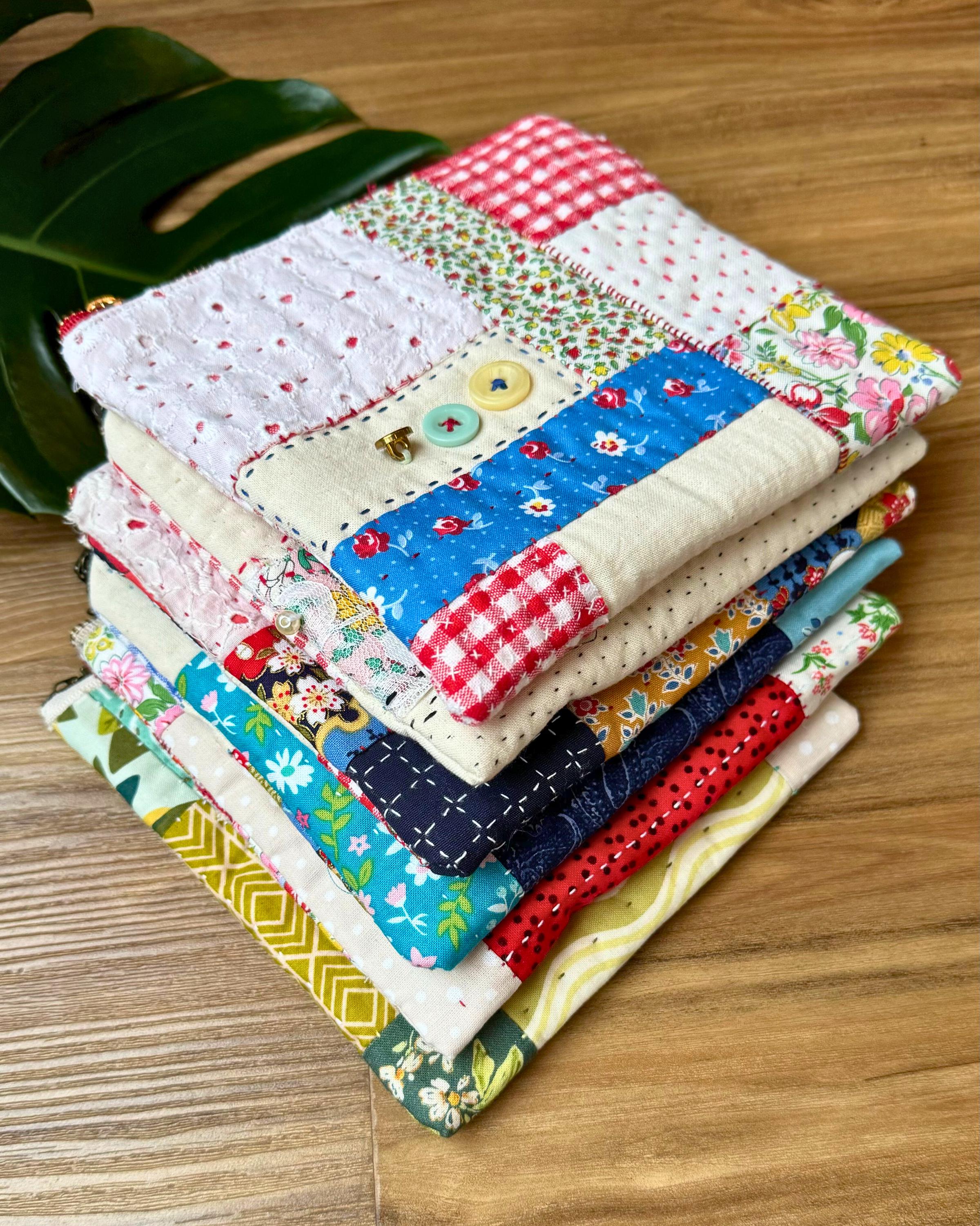 Handmade Quilted Patchwork Zippered Pouch - Etsy