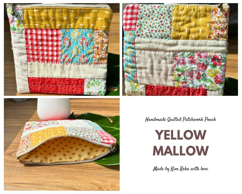 Handmade Quilted Patchwork Zippered Pouch - Etsy