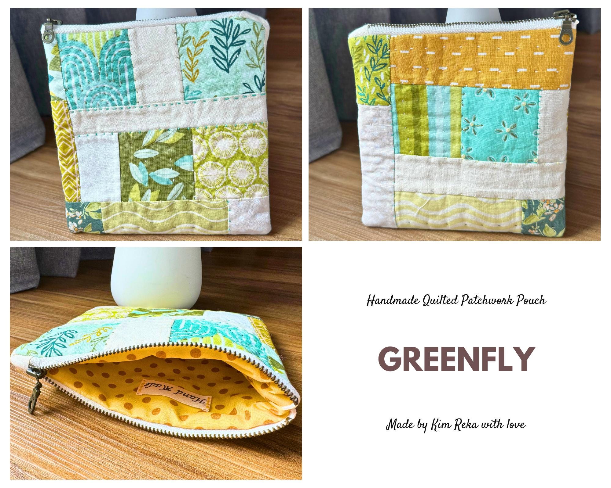 Handmade Quilted Patchwork Zippered Pouch - Etsy