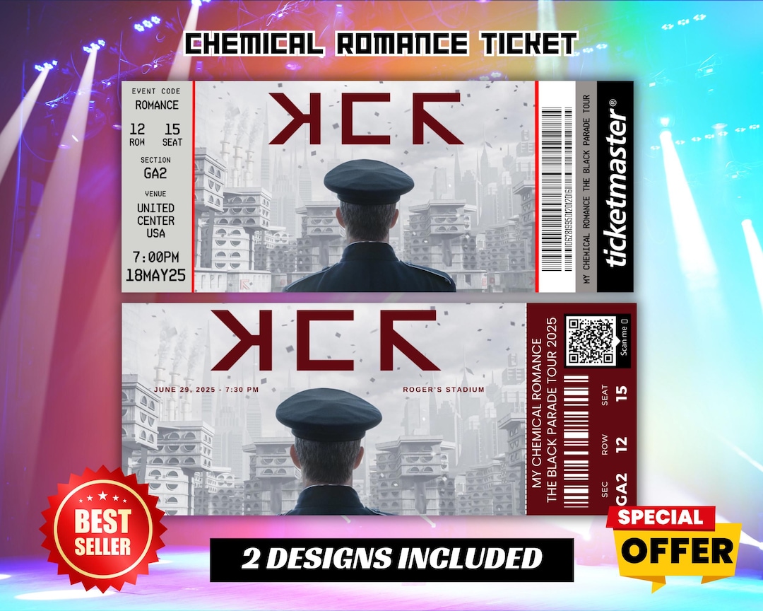 Personalized My Chemical Romance the Black Parade Tour Concert Ticket ...