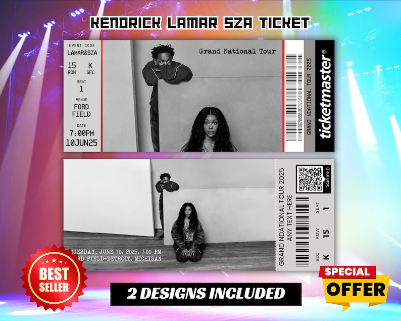 Personalized Kendrick Lamar SZA Grand National Tour Concert Ticket ...