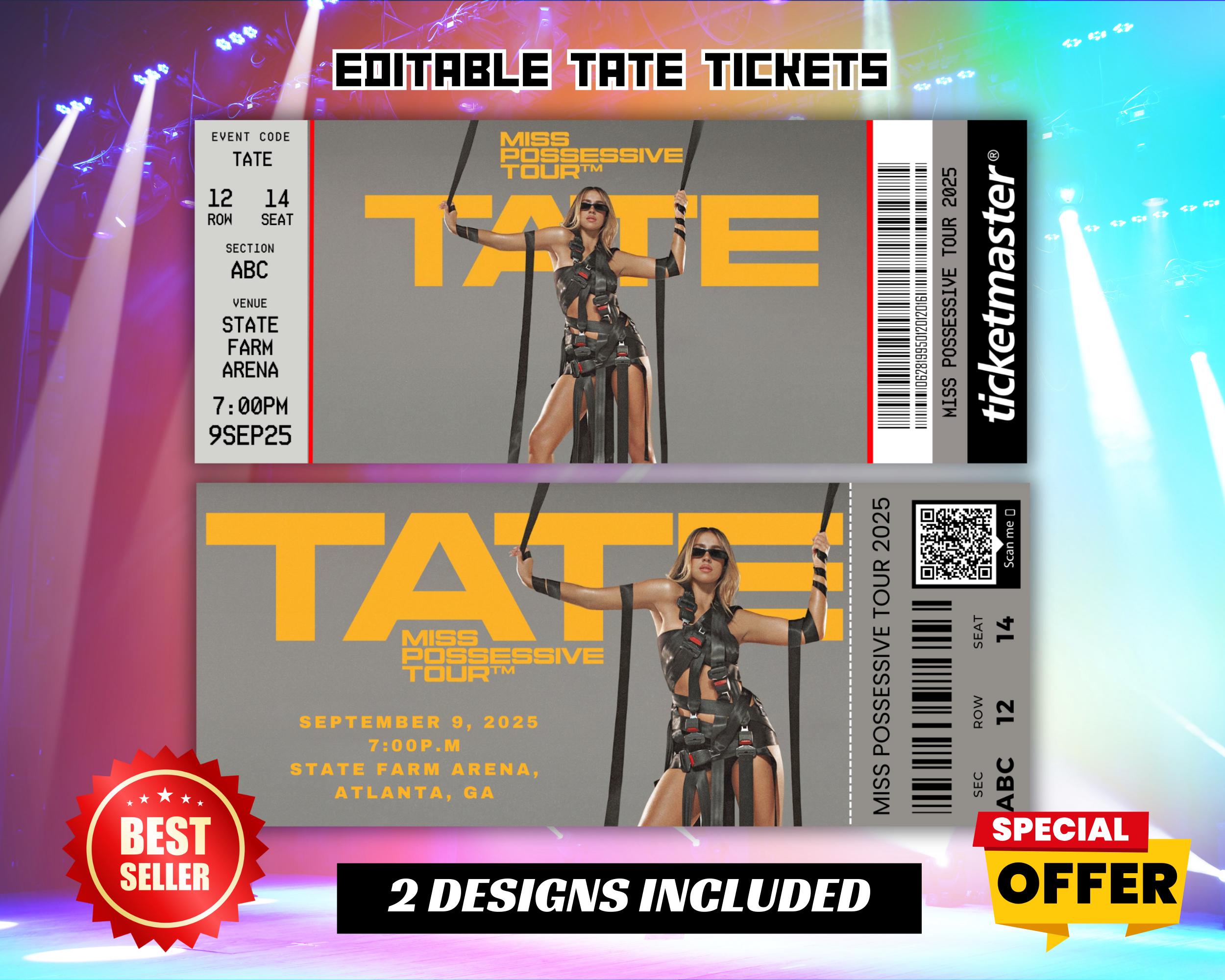 Custom Personalised TATE MCRAE Miss Possessive Concert World Tour ...