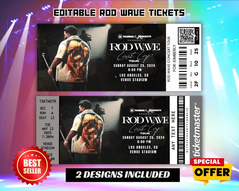Personalized Rod Wave Last Lap Tour Concert Ticket, Concert Ticket ...