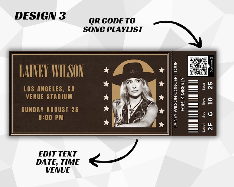 Editable Concert Ticket, Country's Cool Again Tour 2024, Memorabilia ...