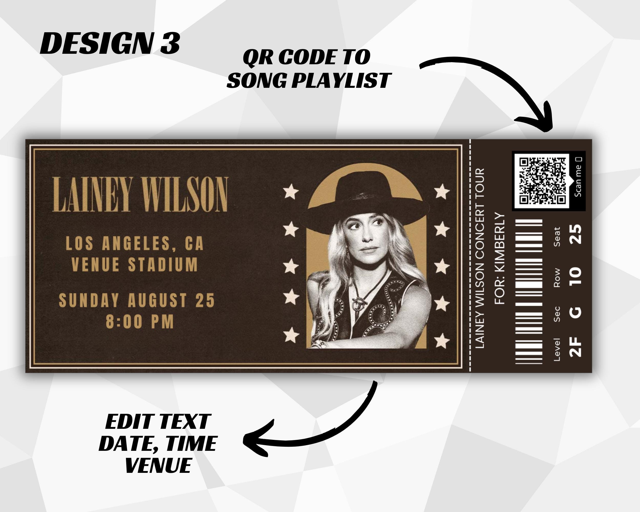 Editable Concert Ticket, Country's Cool Again Tour 2024, Memorabilia ...