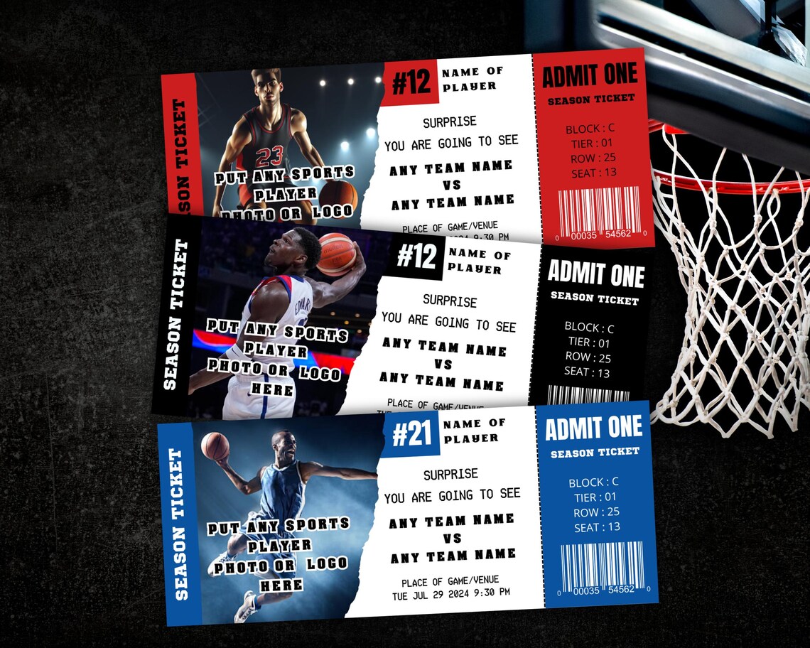 Editable Surprise Basketball Game Ticket, Printable Sport Surprise ...