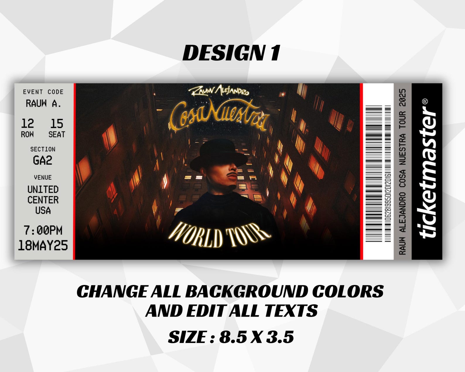 Personalized Rauw Alejandro Cosa Nuestra Tour Concert Ticket ...