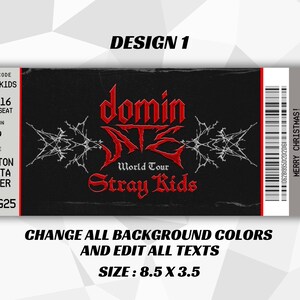 Personalized Stray Kids Dominate Concert Ticket, Dominate World Tour North America, Stray Kids ...