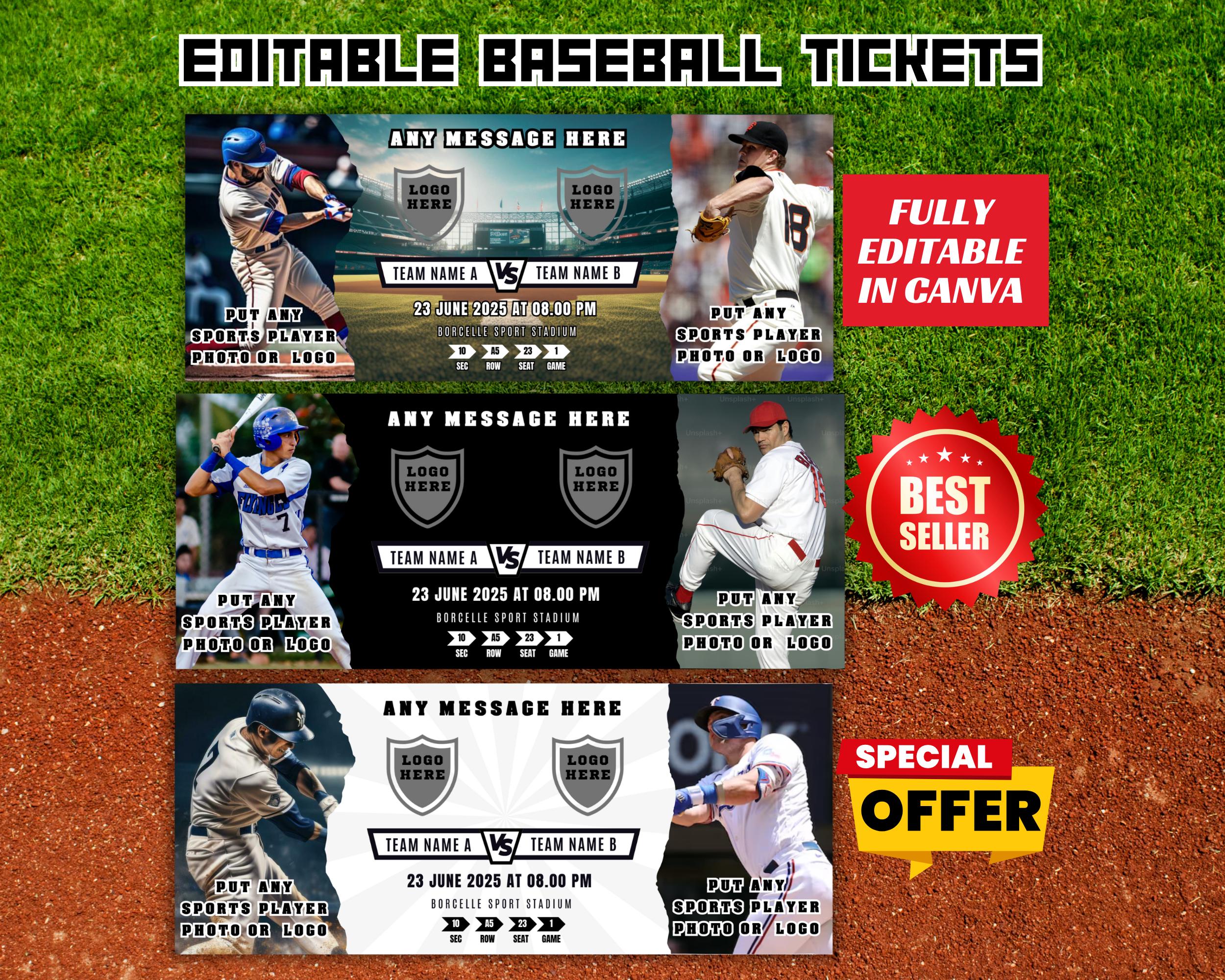 Editable Surprise Baseball Game Ticket, Printable Sport Surprise Ticket ...