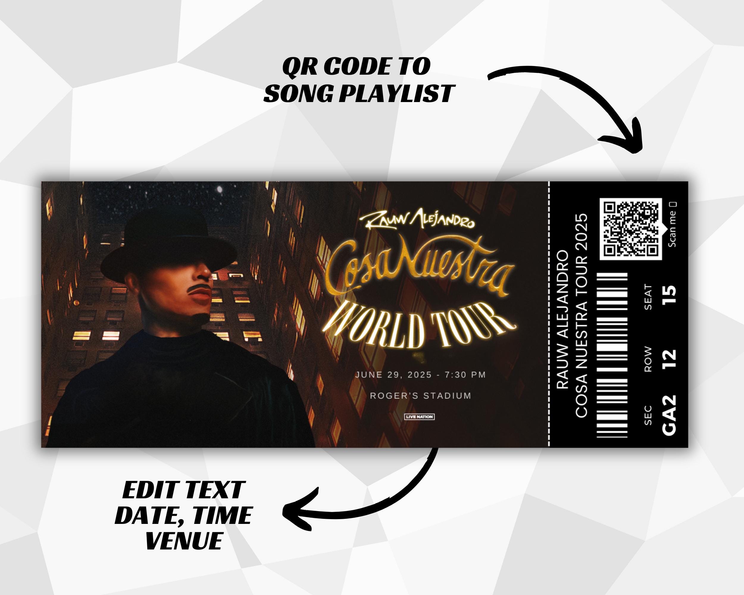 Personalized Rauw Alejandro Cosa Nuestra Tour Concert Ticket ...