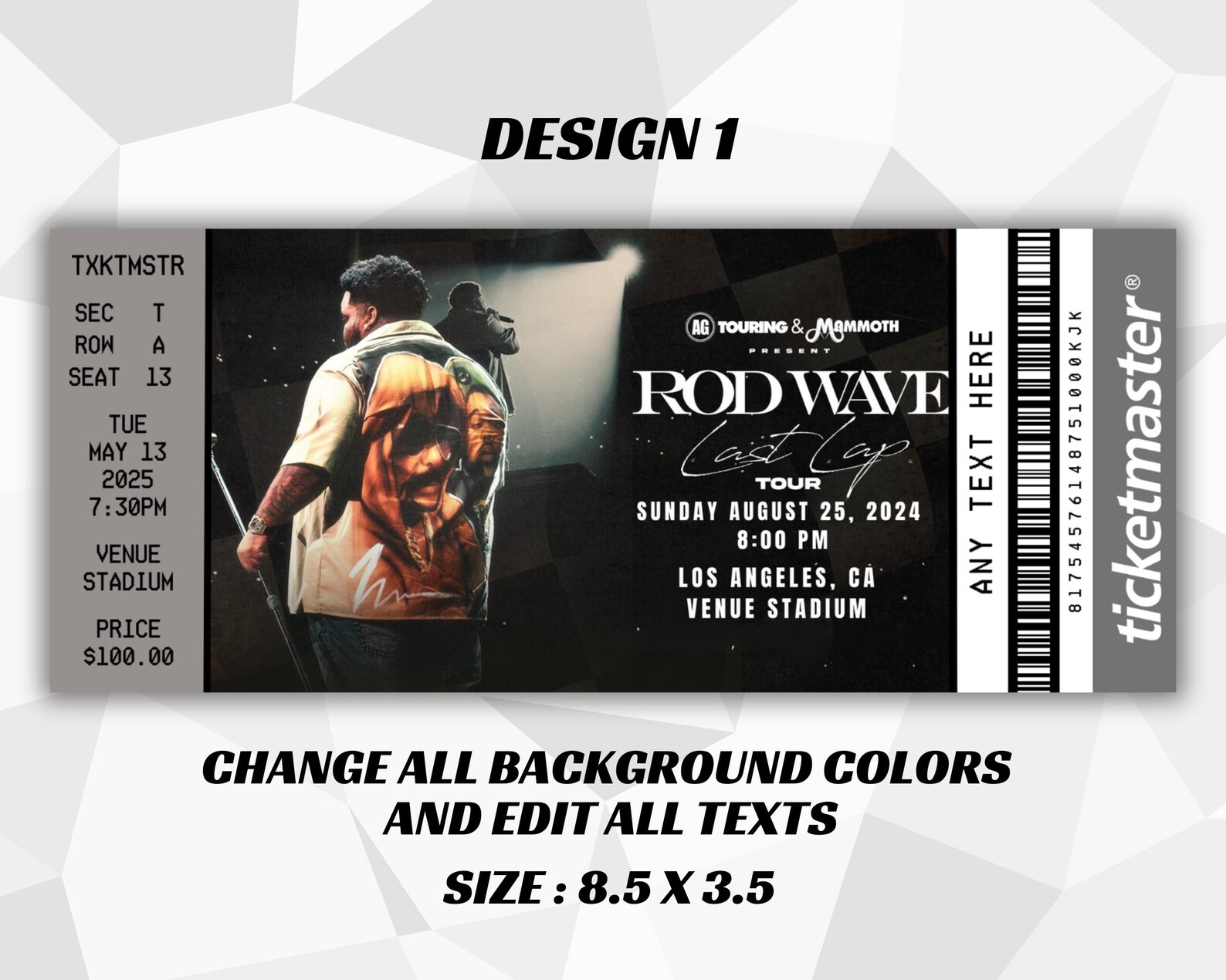 Personalized Rod Wave Last Lap Tour Concert Ticket, Concert Ticket ...