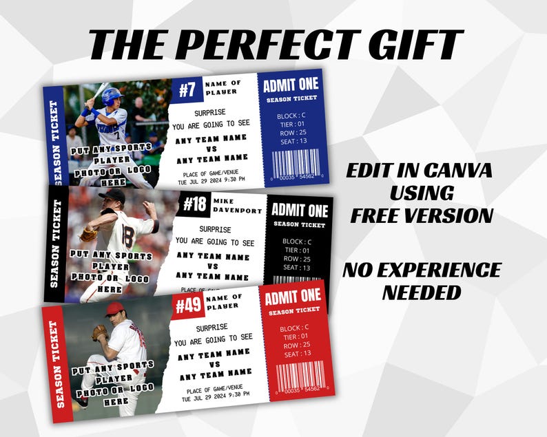 Editable Surprise Baseball Game Ticket, Printable Sport Surprise Ticket ...