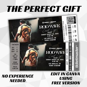 Personalized Rod Wave Last Lap Tour Concert Ticket, Concert Ticket ...