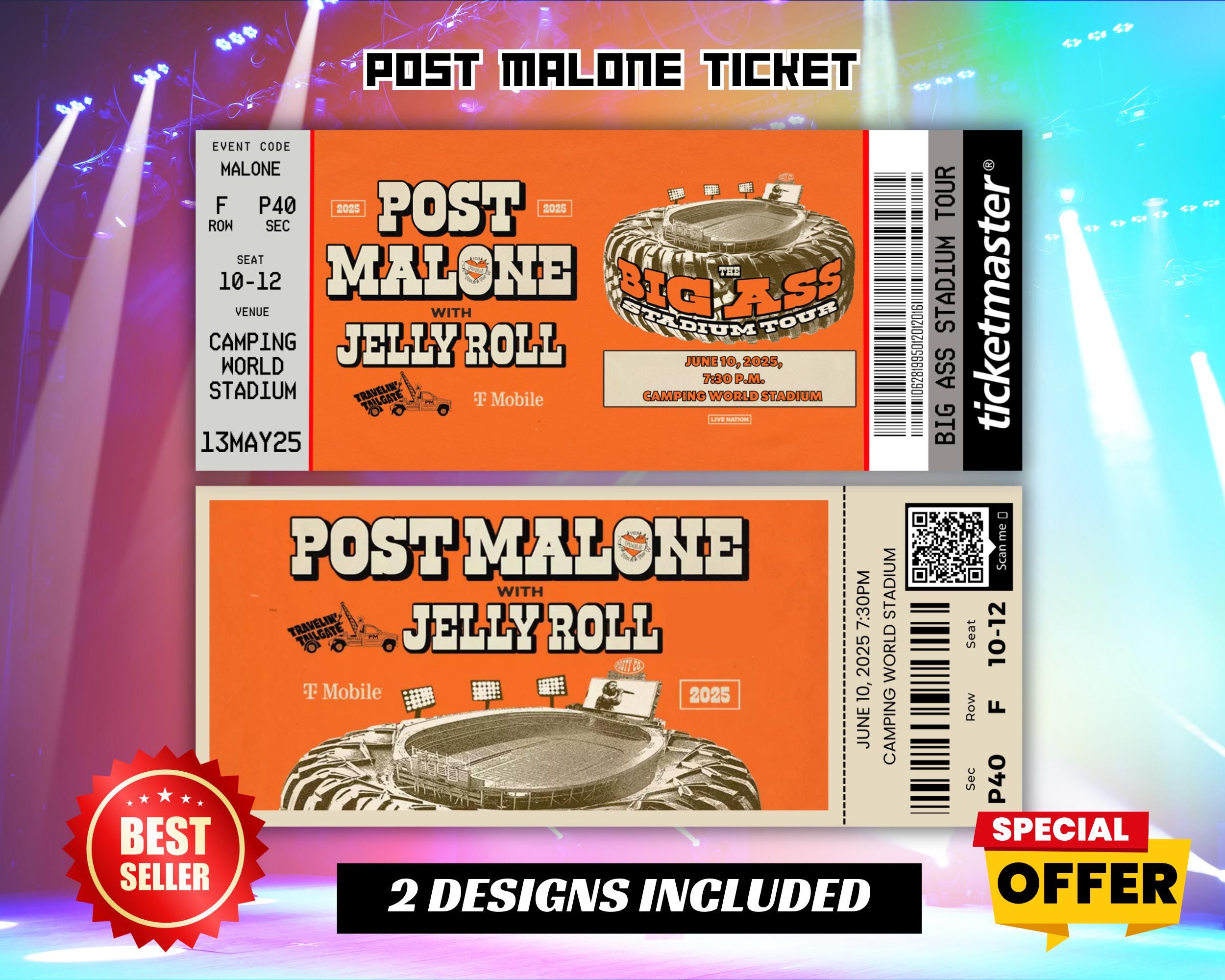 Editable Post Malone Concert Ticket, Post Tour 2024, Memorabilia ...