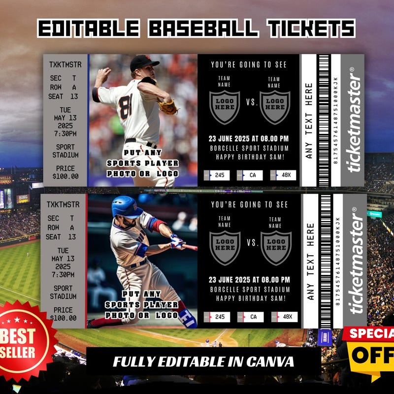 Baseball Ticket - Etsy