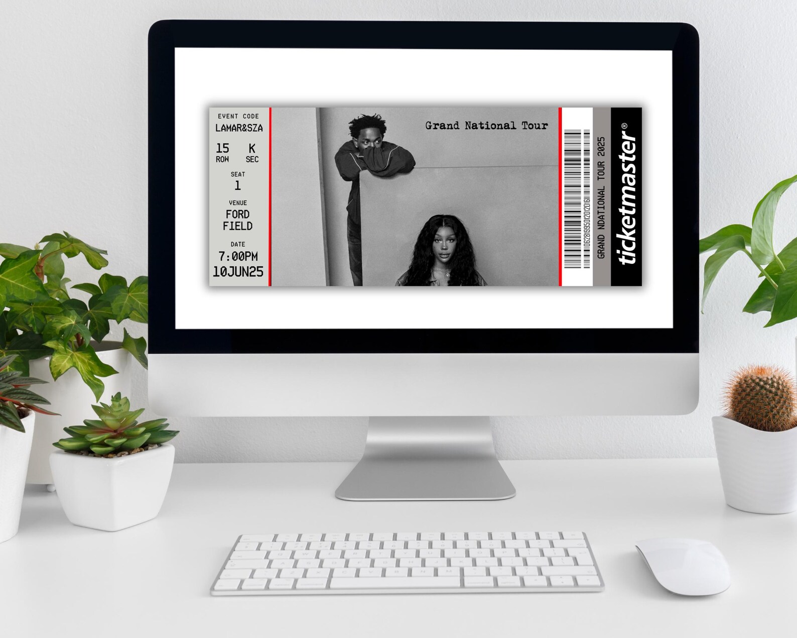 Personalized Kendrick Lamar SZA Grand National Tour Concert Ticket ...