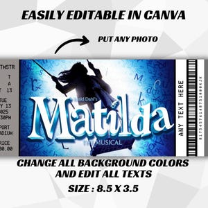 Personalized Musical Theatre Ticket, Custom Theatre Ticket Template ...