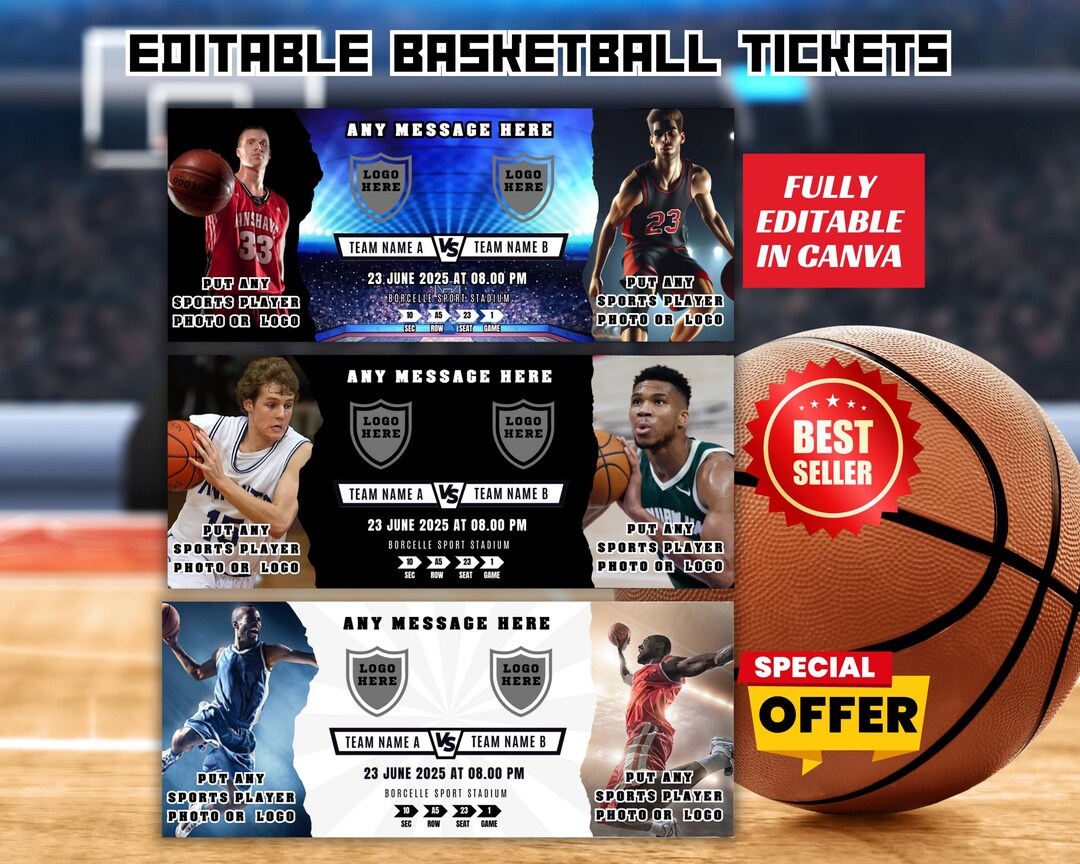 Editable Surprise Basketball Game Ticket, Printable Sport Surprise ...