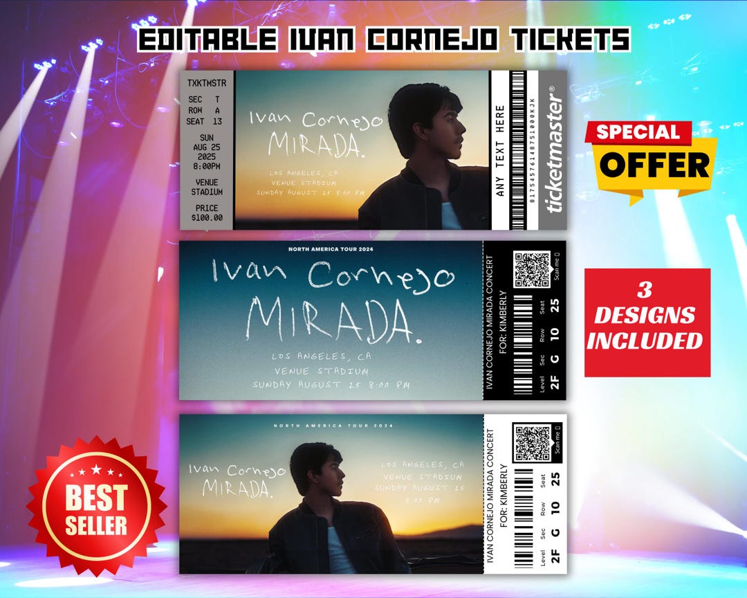 Editable Ivan Cornejo Mirada Tour Concert Ticket, Mirada Ticket, Ivan Cornejo Ticket, Concert ...