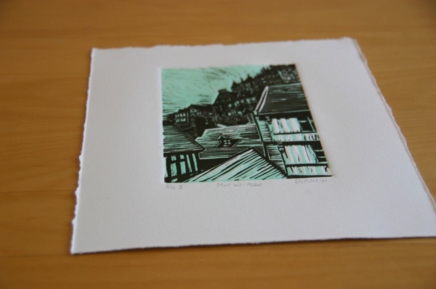 Mont Saint-michel - Original Linocut Print - Etsy