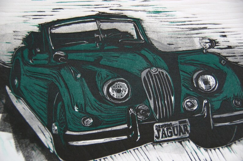 Original Limited Edition Linocut Print - 1955 Jaguar XK - Etsy