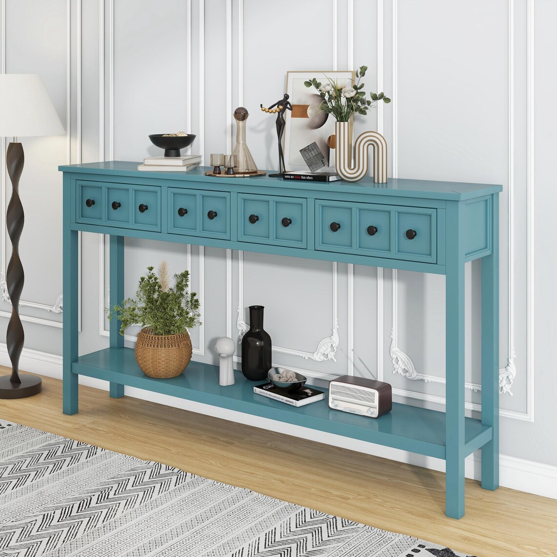 Entrance Console Table 60" Long Sofa Table With Two Different Size ...