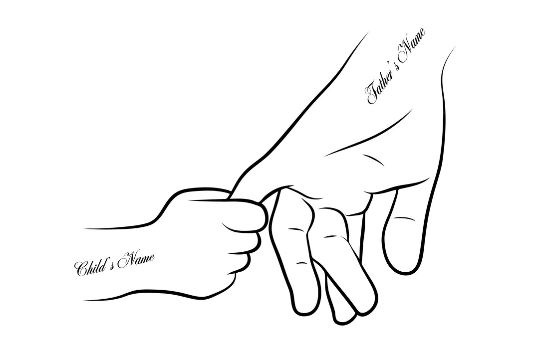 Personalised Father’s Day Hand in Hand Print – Custom Daddy & Child ...
