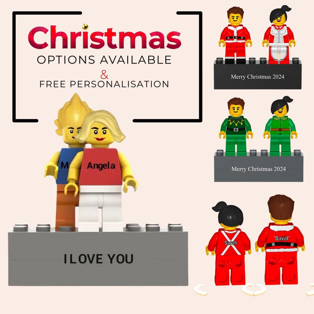 Custom Couple Lego Minifig Personalised With Base and Display Box Gift ...