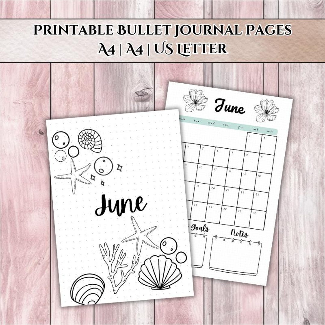 Printable June Cover Page Printable June Calendar Journal Title Page ...